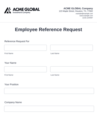 Employee Reference Request Form Template | Jotform