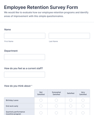 Employee Retention Survey Form Template | Jotform