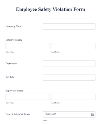 Employee Safety Violation Form Template | Jotform