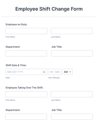 Employee Shift Change Form Template | Jotform