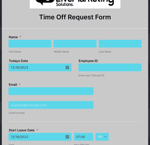 Employee Time Off Request Form Template | Jotform