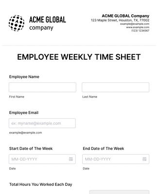 Employee Timesheet Template Form Template | Jotform
