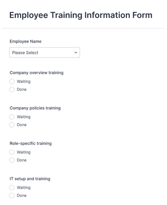 Employee Training Information Form Template | Jotform