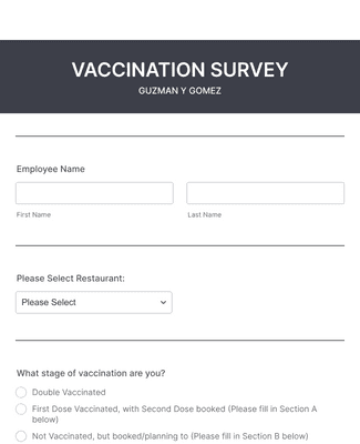 Employee Vaccine Survey Form Template | Jotform