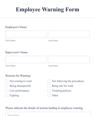 Employee Warning Form Template | Jotform
