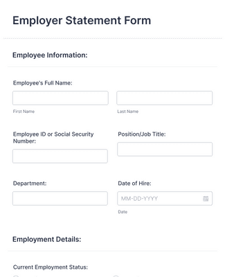 Employer Statement Form Template | Jotform