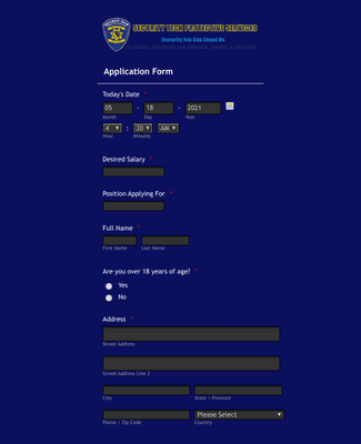 Security Employment Application Form Template | Jotform