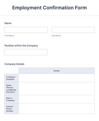 Employment Confirmation Form Template | Jotform