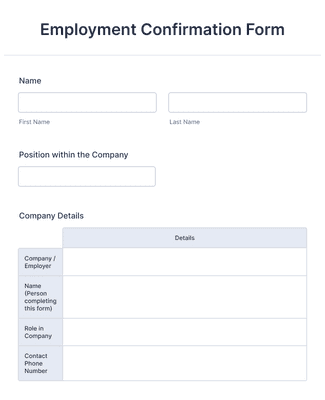 Employment Confirmation Form Template | Jotform