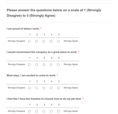 Employment Engagement Survey Form Template | Jotform