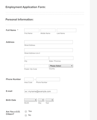 Employment Form Template | Jotform