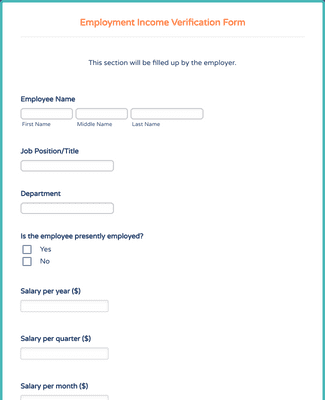 Employment Income Verification Form Template | Jotform