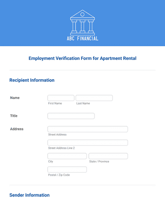Employment Verification Form for Apartment Rental Form Template | Jotform