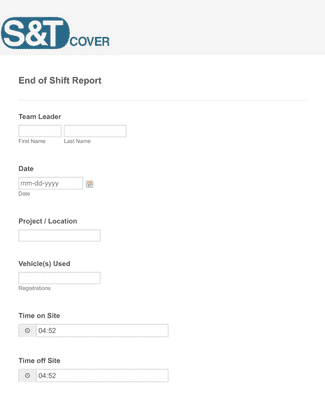 End of Shift Report Form Template | Jotform