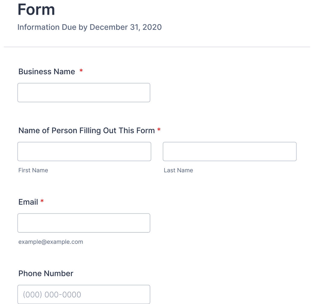 End of Year Payroll Data Form Template | Jotform