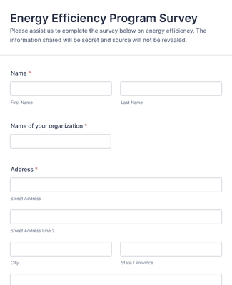 Energy Efficiency Program Survey Form Template | Jotform