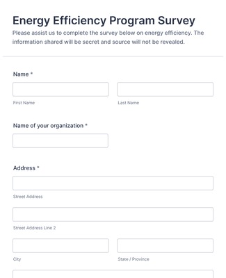 Energy Efficiency Program Survey Form Template | Jotform