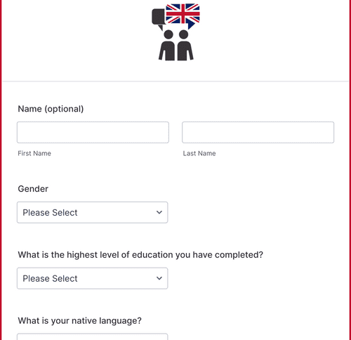 English Survey Form Template | Jotform