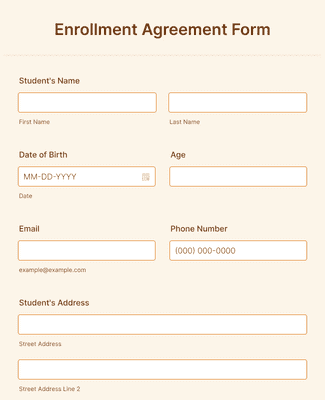 Enrollment Agreement Form Template | Jotform