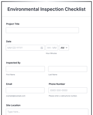 Environmental Inspection Checklist Form Template | Jotform