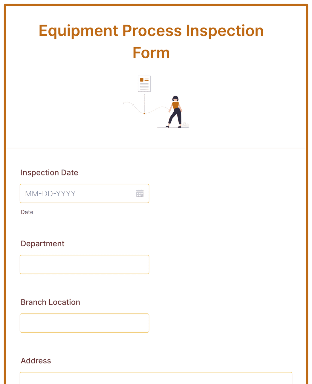 Equipment Process Inspection Form Template | Jotform