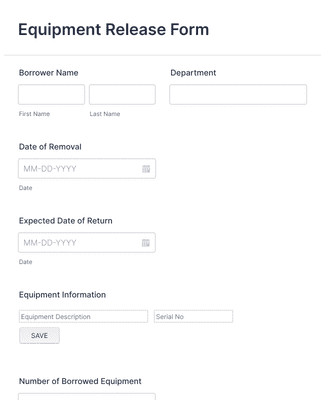 Equipment Release Form Template | Jotform