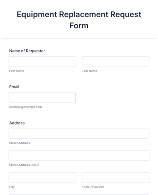 Equipment Replacement Request Form Template | Jotform