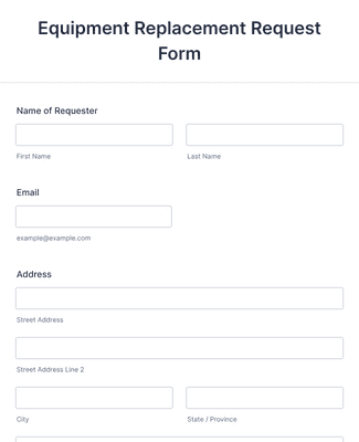 Equipment Replacement Request Form Template | Jotform