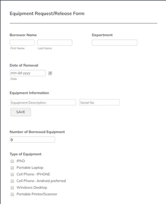 Equipment Request and Release Form Template | Jotform