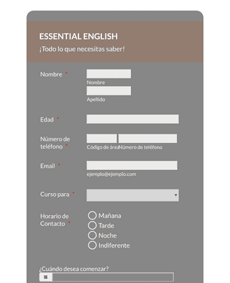 ESSENTIAL ENGLISH Plantilla de formulario | Jotform