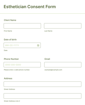 Esthetician Consent Form Template | Jotform