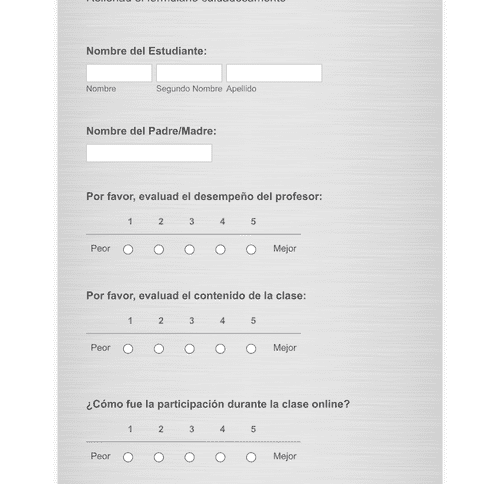 Evaluación de Clase de Prueba Plantilla de formulario | Jotform