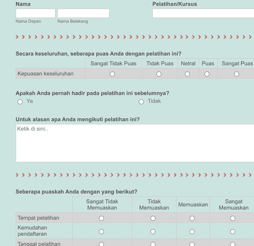 Evaluasi Pelatihan Template Formulir | Jotform