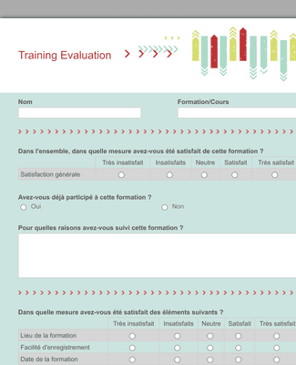 Evaluation de formation Modèle du formulaire | Jotform