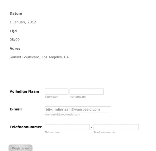 Evenement Registratieformulier Formulier Sjabloon | Jotform
