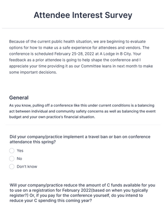 Event Attendee Interest Survey Form Template | Jotform