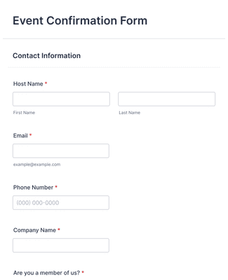 Event Confirmation Form Template | Jotform