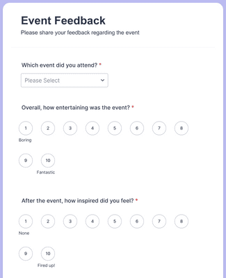 Event Feedback Form Template | Jotform