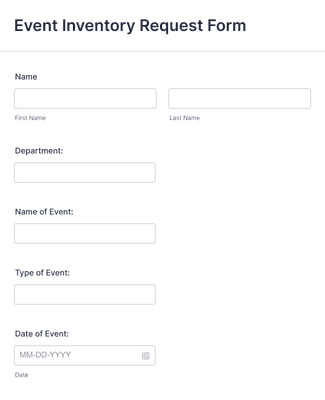 Event Inventory Request Form Template | Jotform