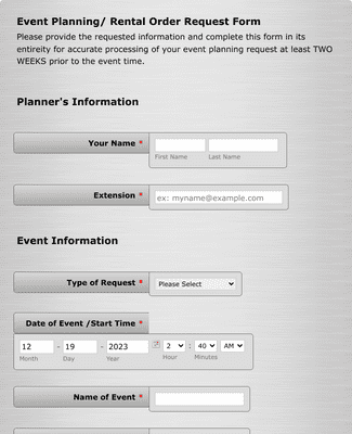 Event Planner Request Form Template | Jotform