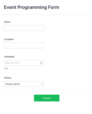 Event Programming Form Template | Jotform