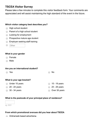 Event Visitor Survey Form Template | Jotform
