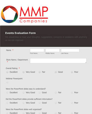 Events Evaluation Form Template | Jotform