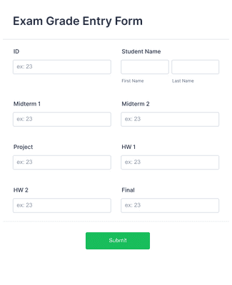Exam Grade Entry Form Template | Jotform