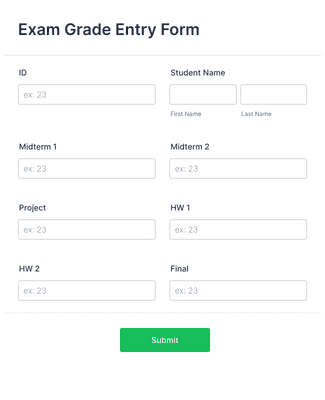 Exam Grade Entry Form Template | Jotform