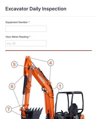 Excavator Daily Inspection Form Template | Jotform