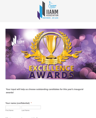Excellence Awards Survey Form Template | Jotform