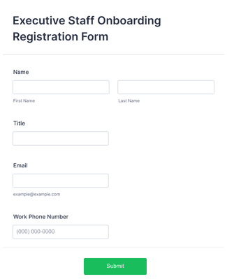 Executive Staff Onboarding Registration Form Template | Jotform