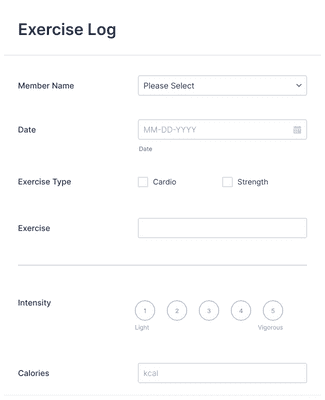 Exercise Log Form Template | Jotform