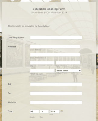 Exhibition Application Form Template | Jotform